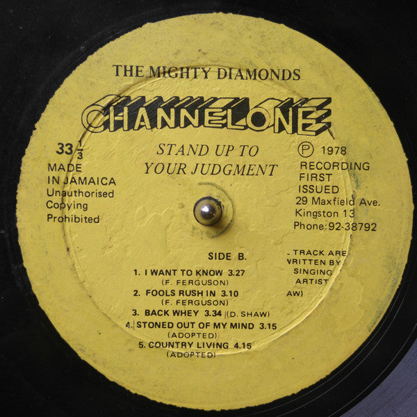Buy The Mighty Diamonds : Stand Up To Your Judgement (LP, Album, Yel ...