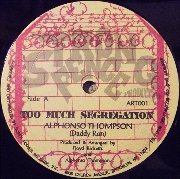 Buy Alphonso Thompson : Too Much Segregation (12") Online for a great price